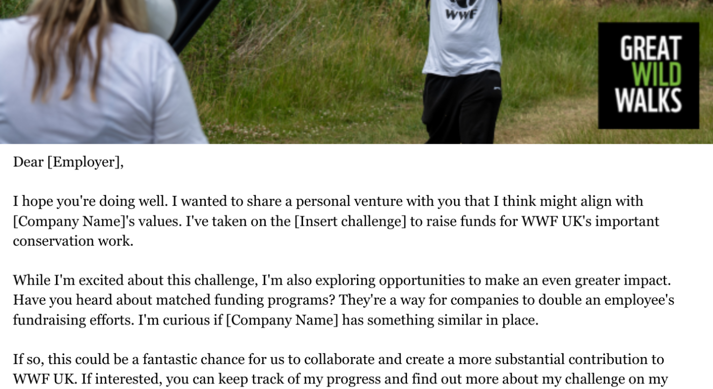 GWW Matched Funding Template | WWF