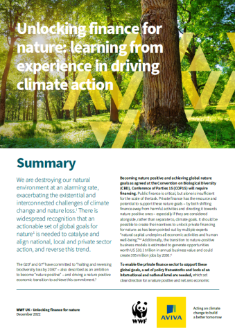 Unlocking finance for nature: learning from experience in driving ...